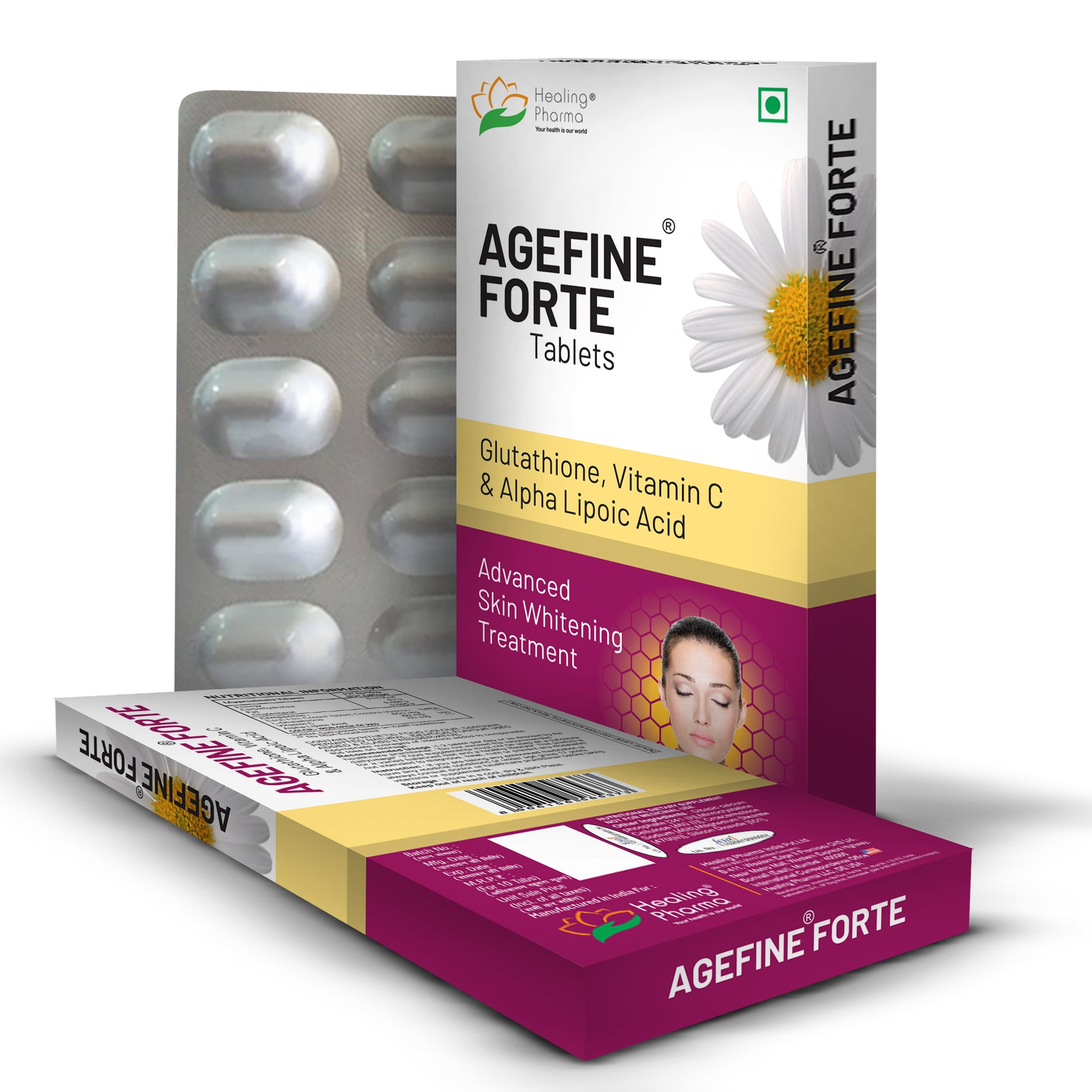 Healing Pharma Agefine Forte (Glutathione + Vitamin C + Alpha Lipoic A